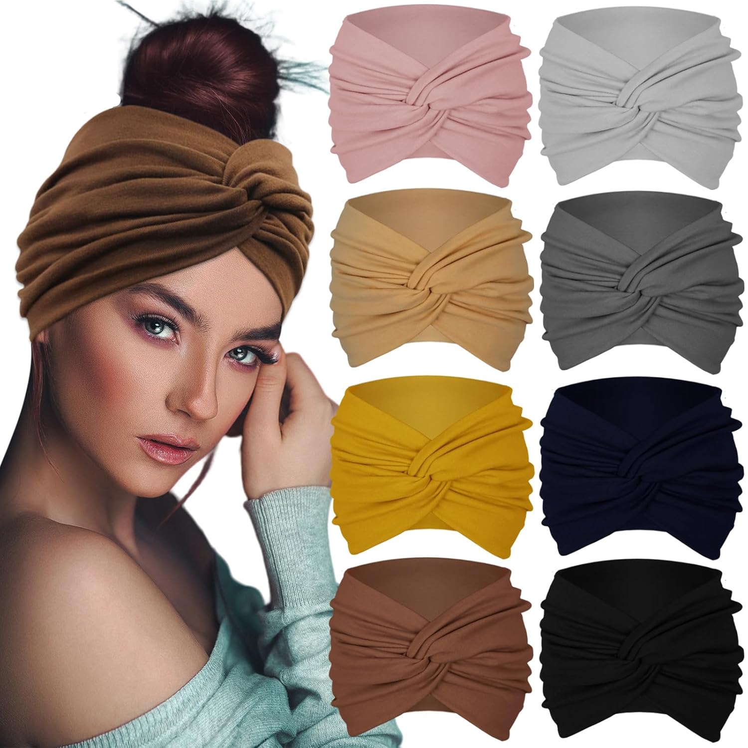 Amazon.com : Sefiinh Extra Wide Headbands For Women 7'' Large Headband ...