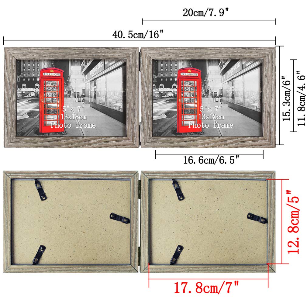 Buy Lavezee 2 Pack 5x7 Double Hinged Picture Frame Displays 5 by 7 Inch ...