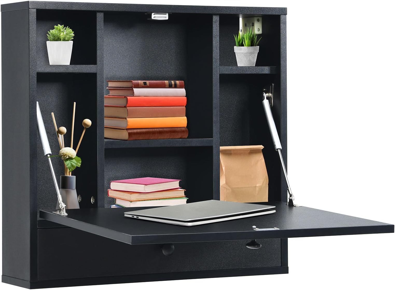 CASART Wall Mounted Computer Desk, Folding Convertible Wall Table with ...