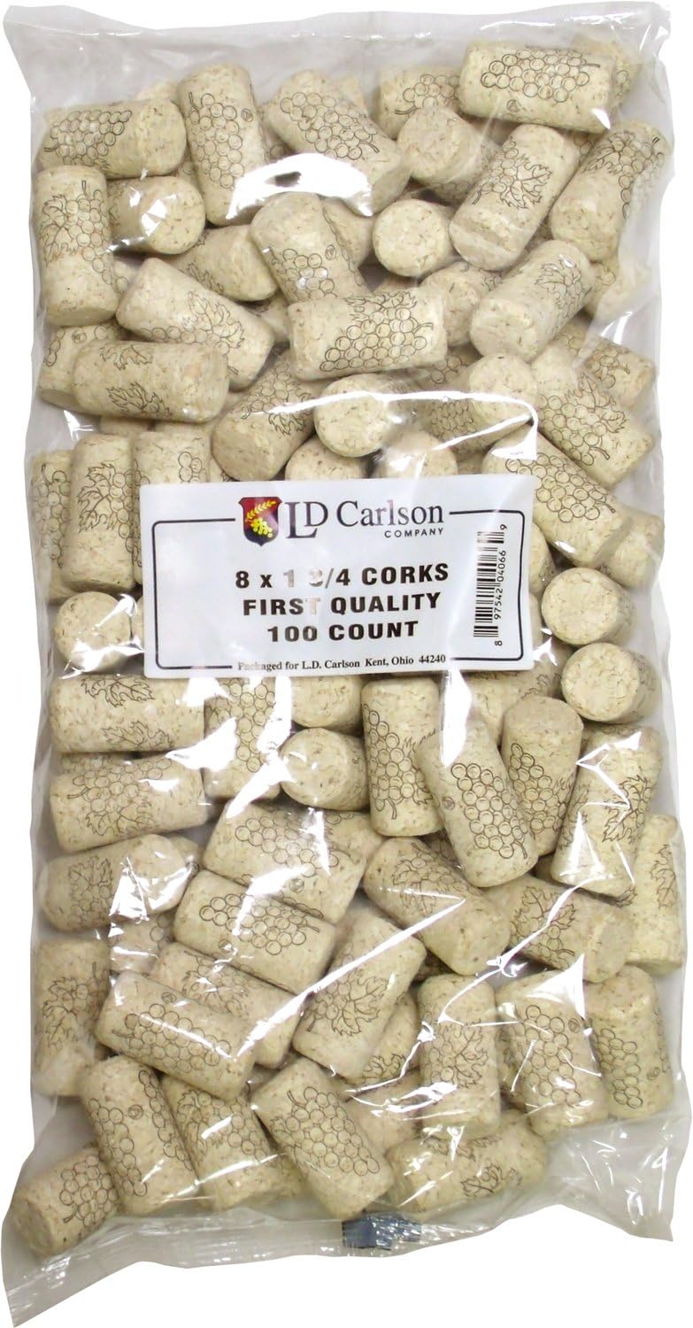 Amazon.com: #8 x 1-3/4 First Quality Straight Wine Corks 100/Bag: Home ...