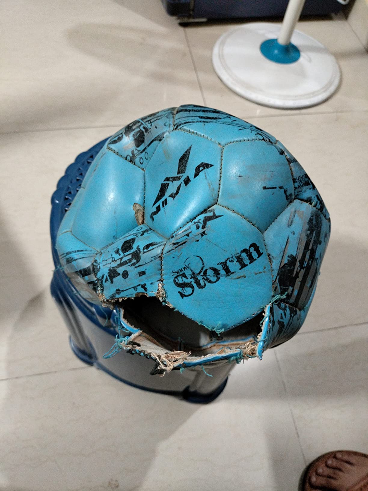 Buy Nivia Snow Storm Machine Stitched Football, Size 5 (Blue) Online at ...