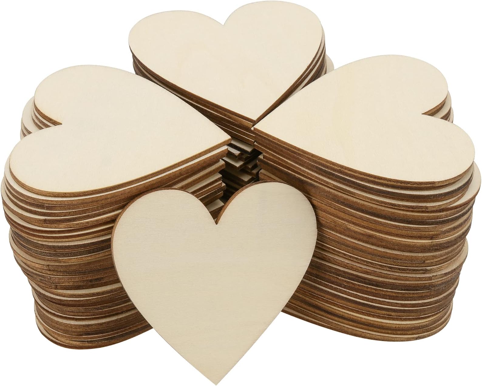 Amazon.com: HOZEON 200 PCS 3 Inches Wooden Hearts,Unfinished Wooden ...