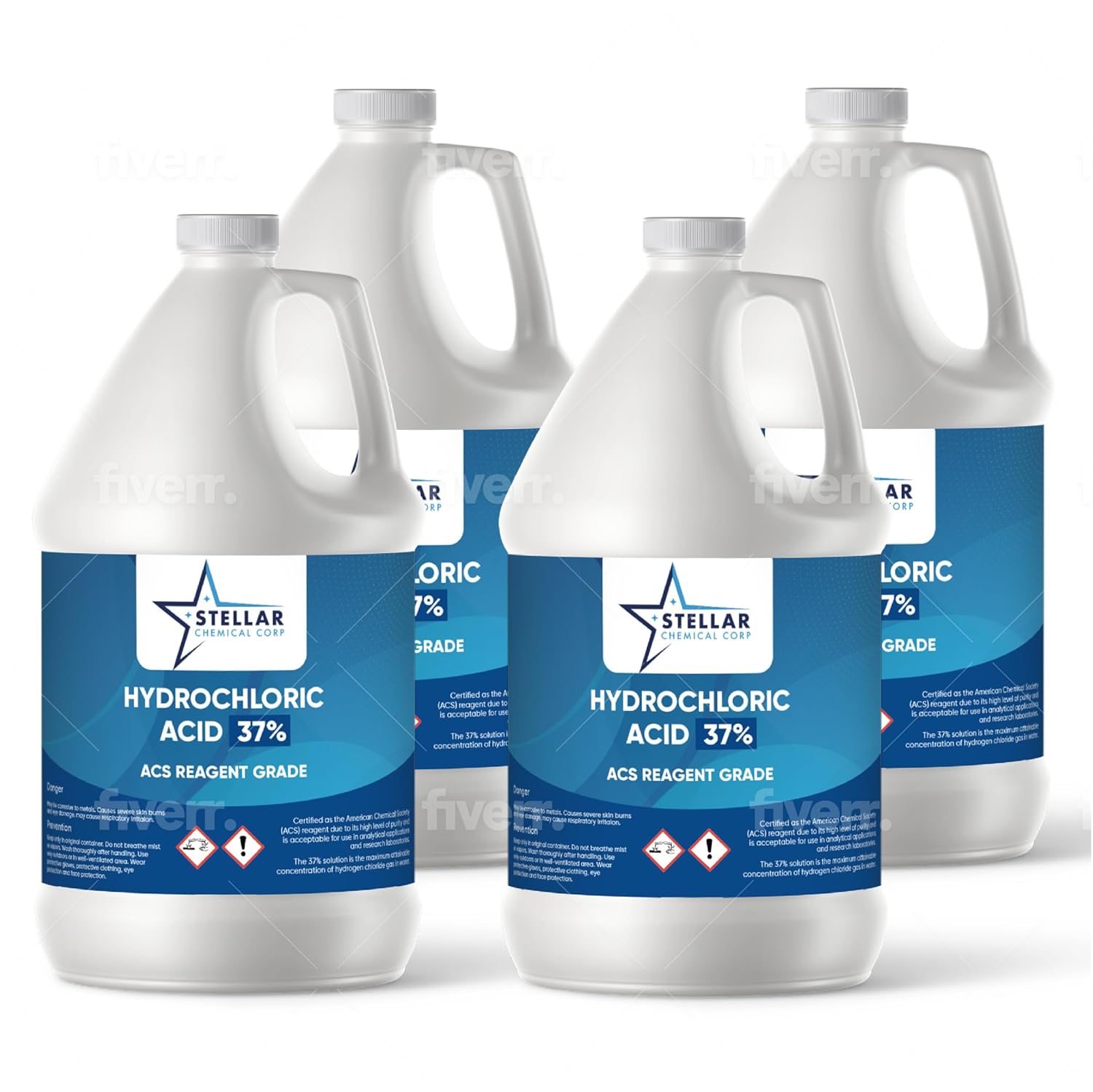 Hydrochloric Acid 37% Solution, ACS Reagent Grade- 4 Gallons: Amazon ...
