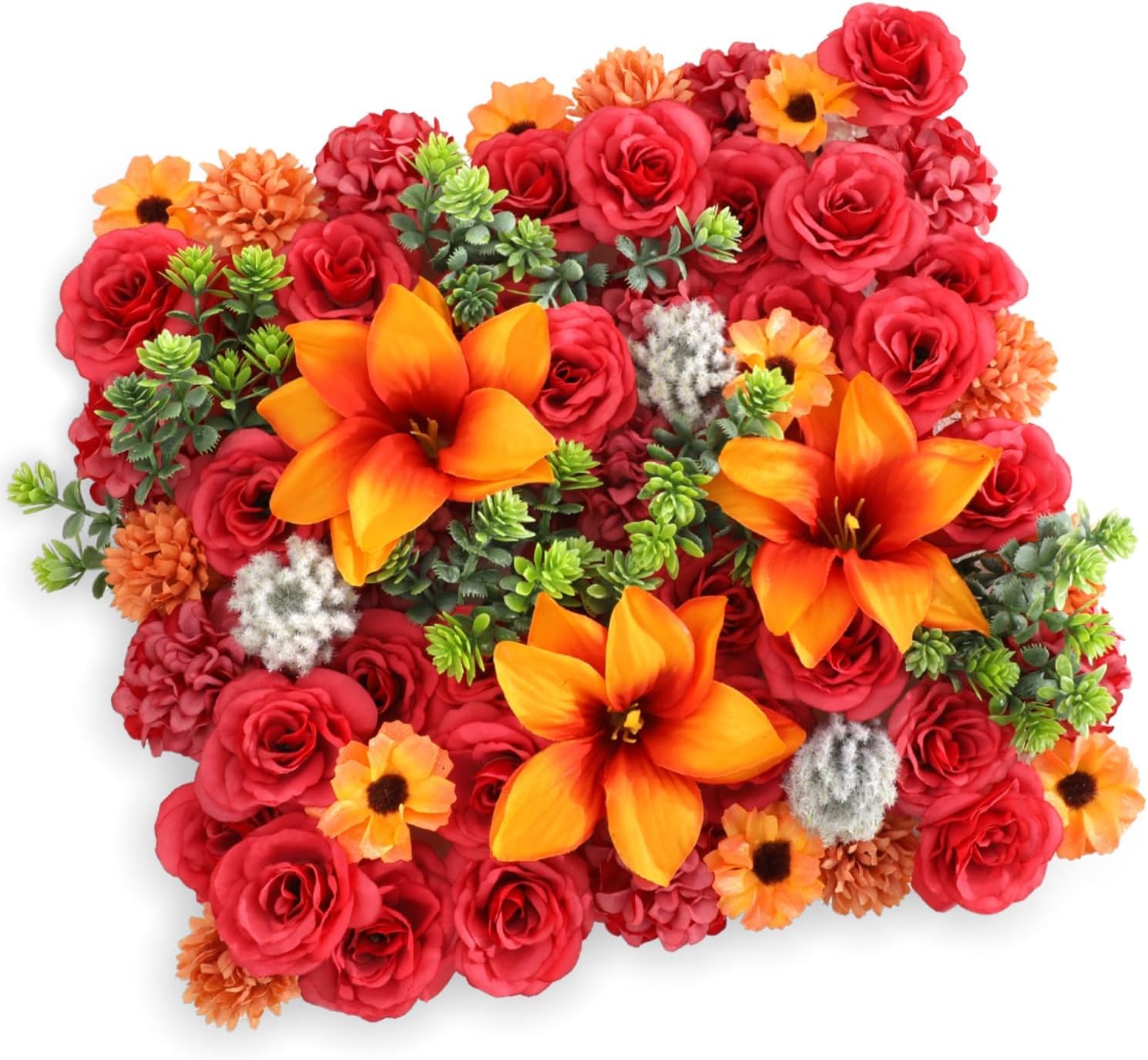 Amazon.com: FEYUSM 70pcs Red Artificial Flowers, Silk Flowers with Stem ...