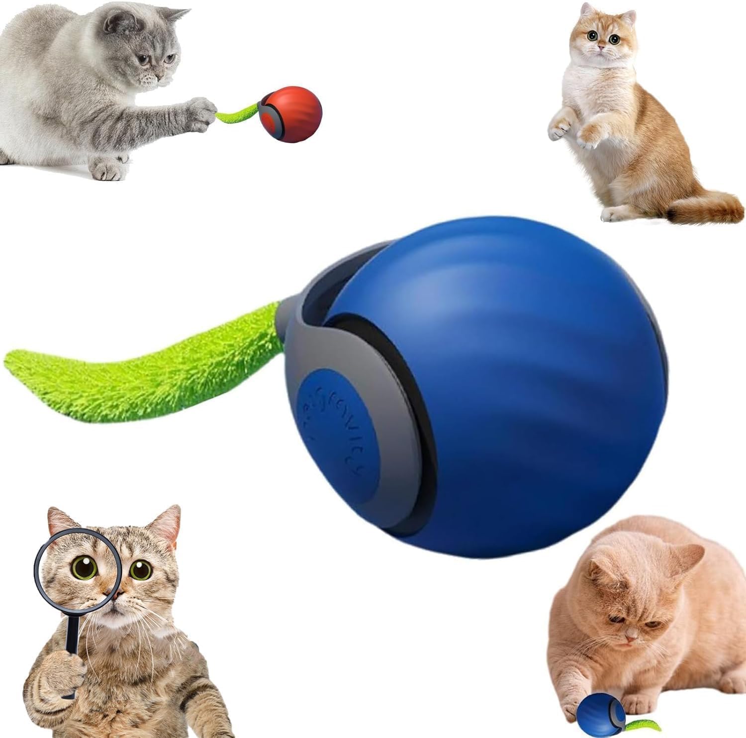 Speedy Tail Cat Toy,Speedy Tail 2.0,USB Rechargeable Smart Cat Toy Ball ...