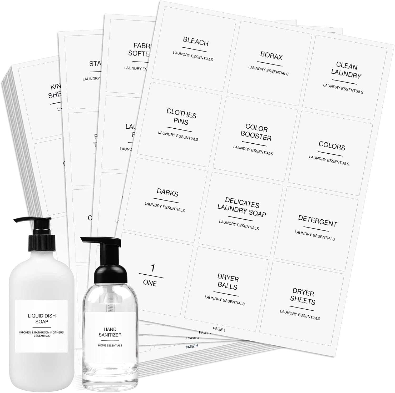 Amazon.com: Courpal 144 Pcs Minimalist Laundry Room Labels Set, Water ...