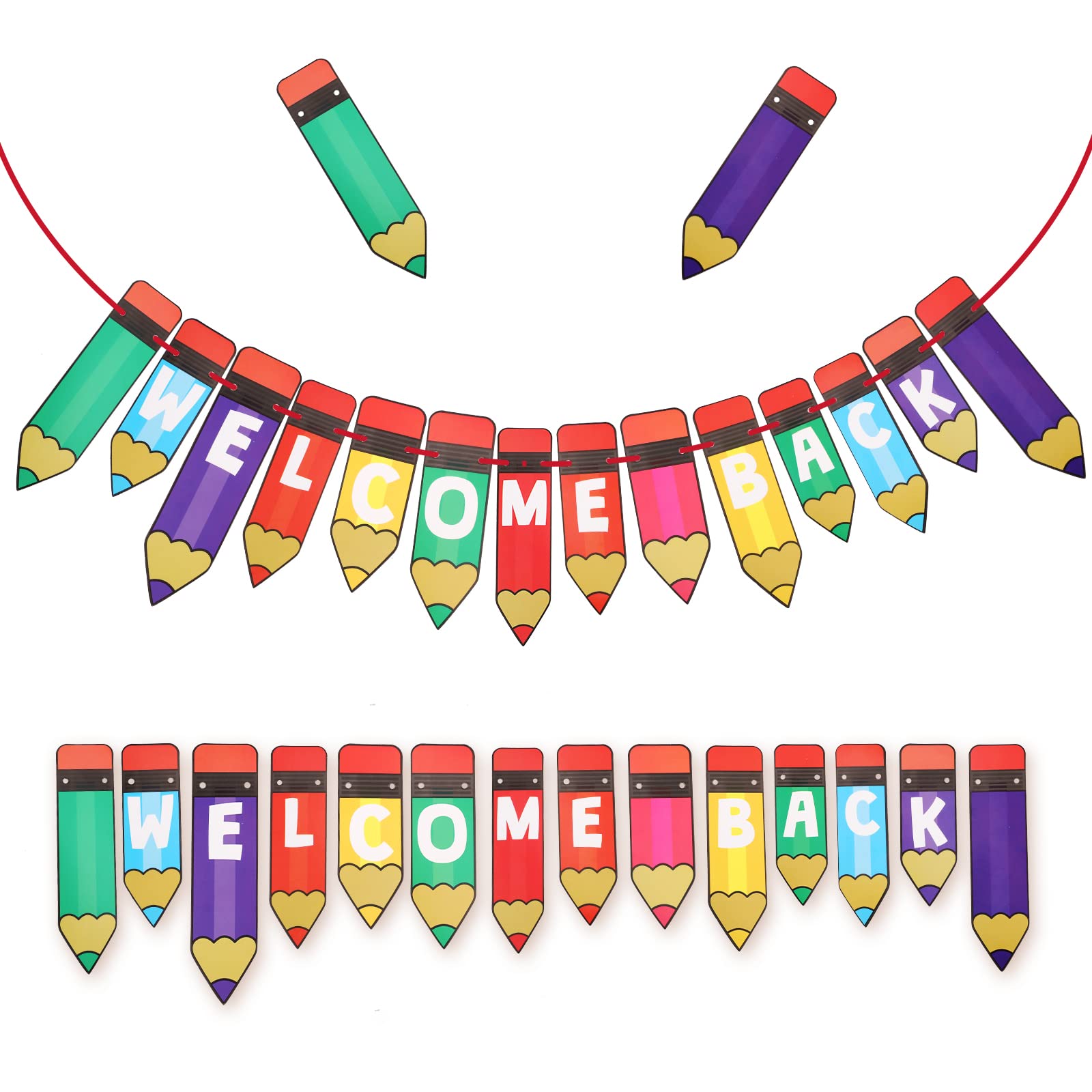 Amazon.com: Back to School Banner, Cute Crayon Banner for Back to ...