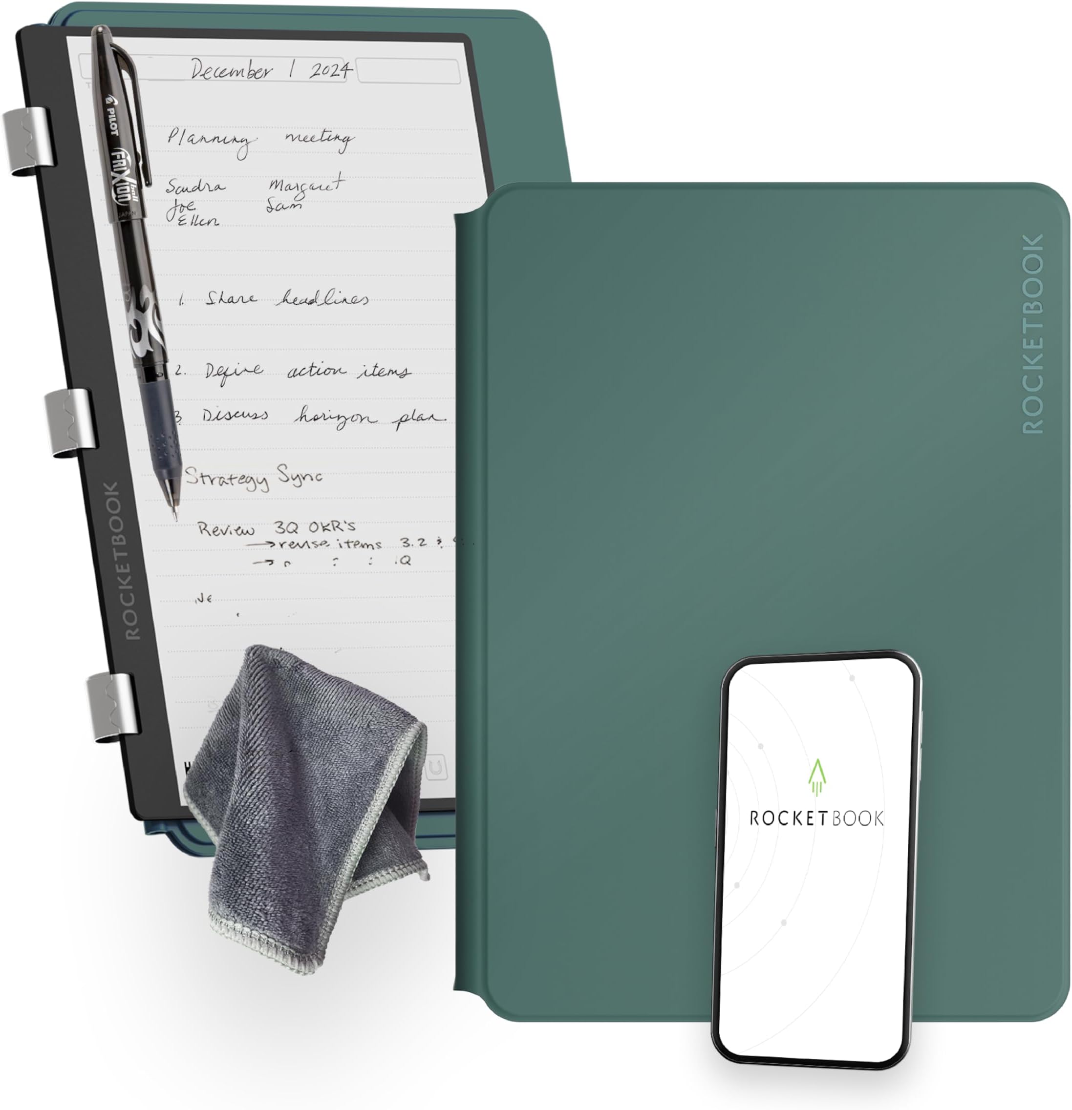 Rocketbook New Pro 2.0 Smart Notebook | Green | Scannable Office ...