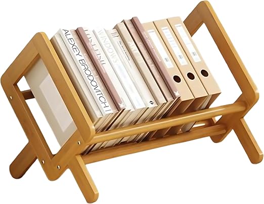 aichilra Wood Tilting Bookcase, Desktop Book Shelf Organizer Display ...