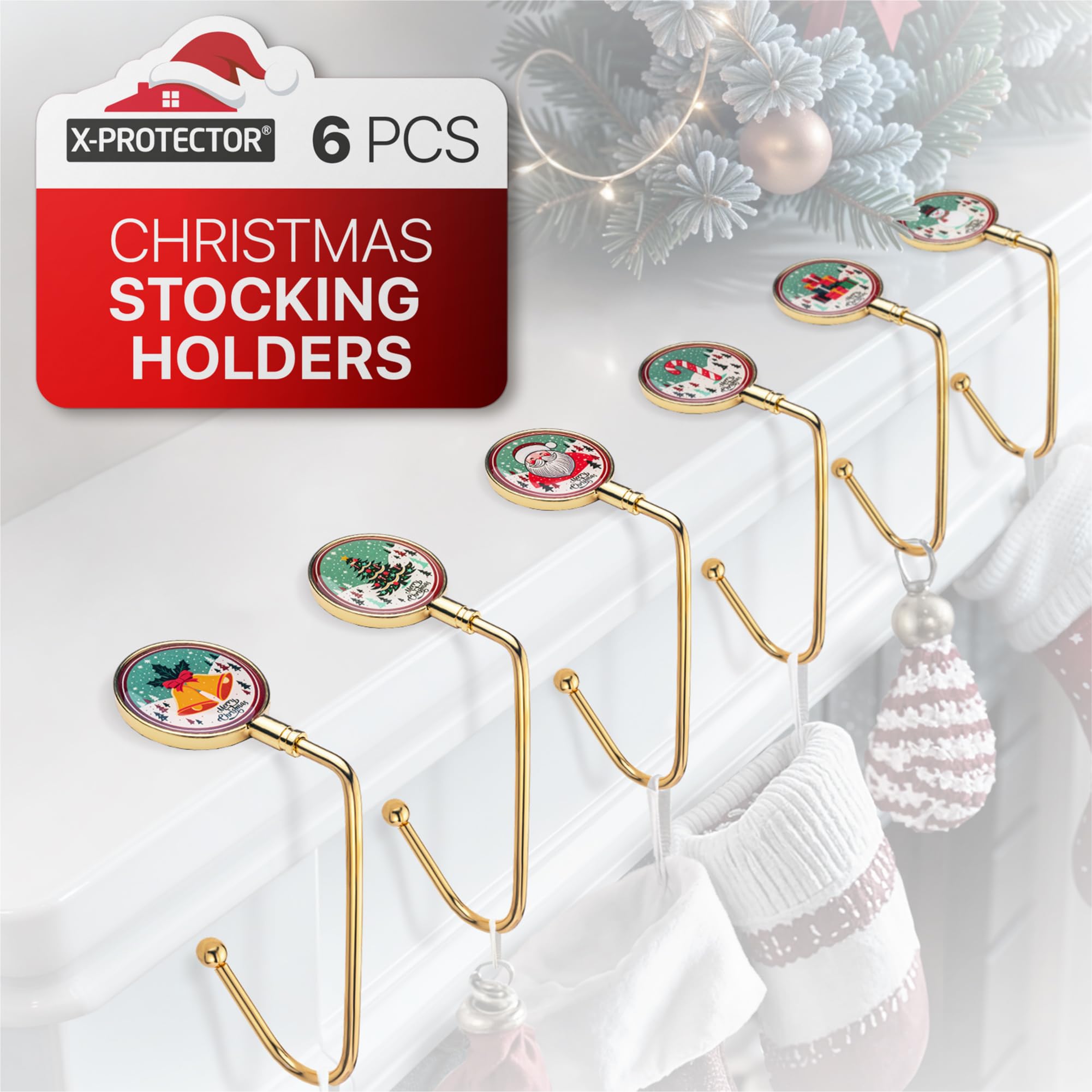 Amazon.com: X-Protector Stocking Holders for Mantle - 6 PCS - Premium ...