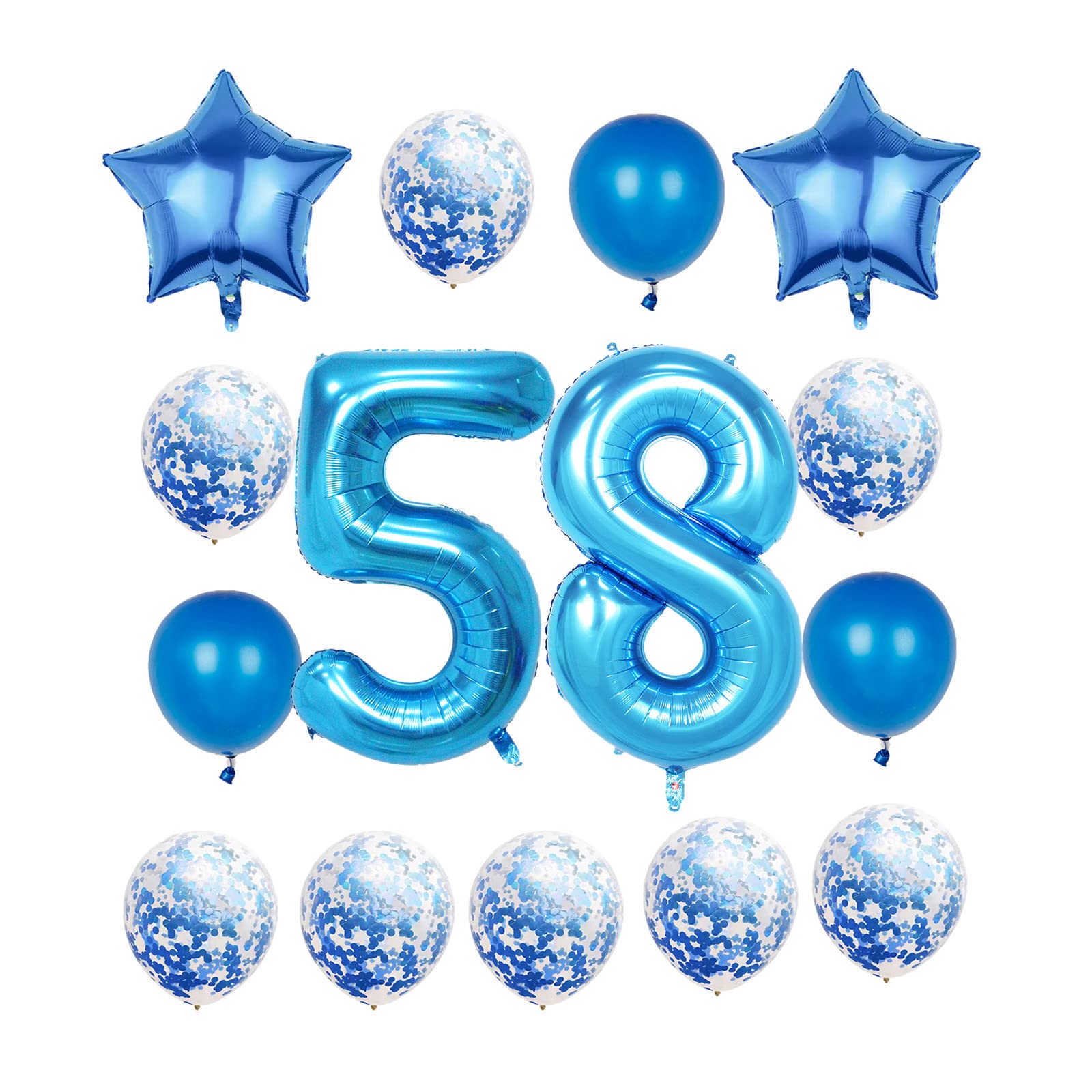 Amazon.com: 58th Birthday Decorations Party Supplies,Blue Number 58 ...