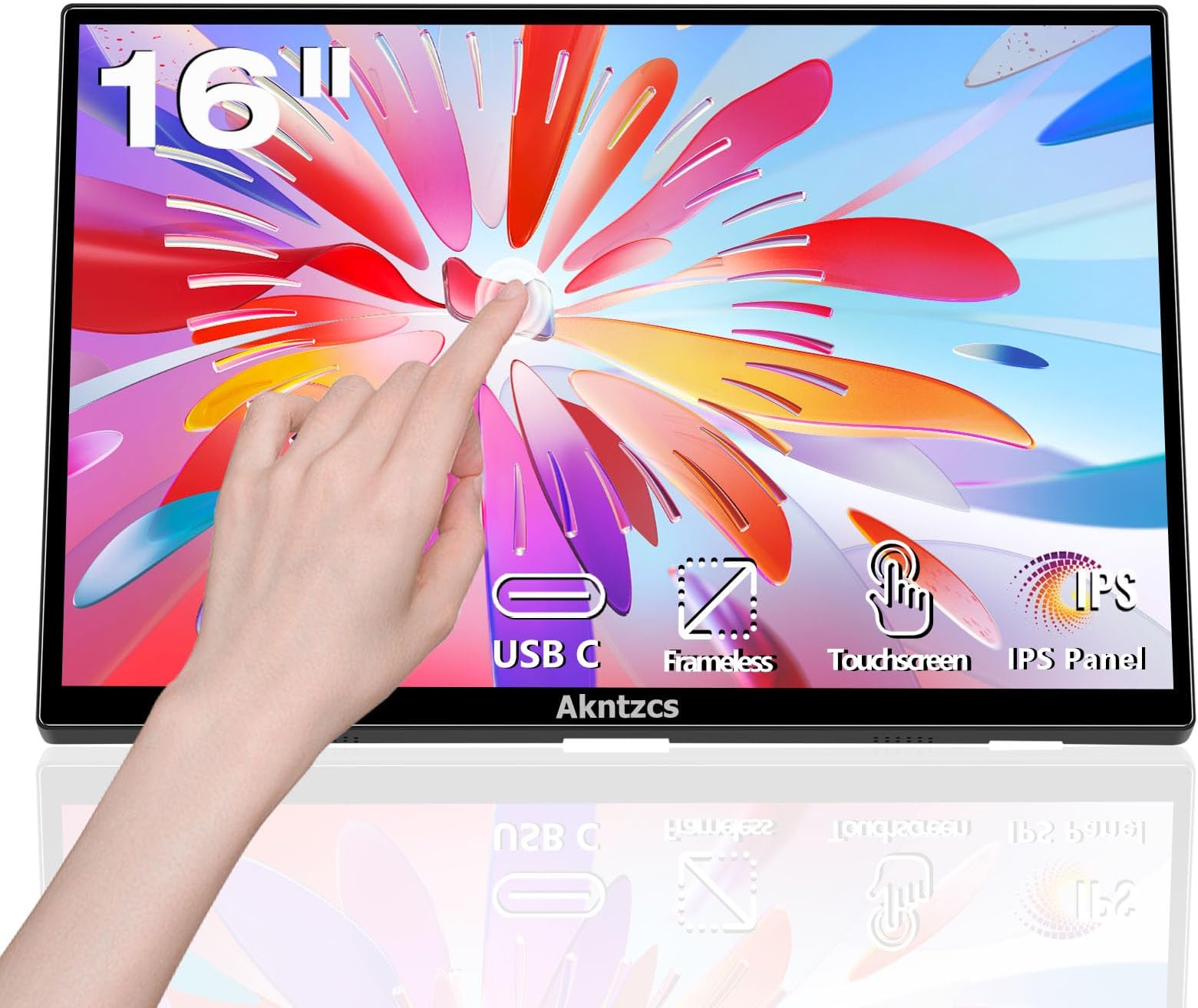 Pisichen Tragbarer Monitor Touchscreen, 16 Zoll 1920X1200P Portable ...