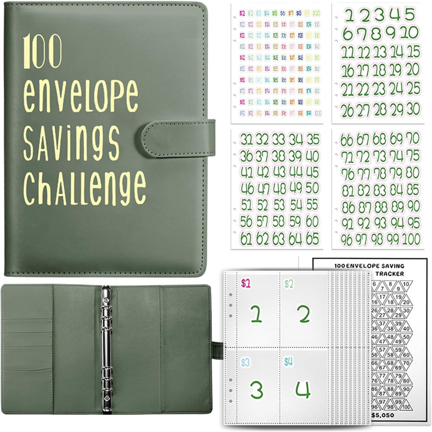Amazon.com : 100 Envelopes Money Saving Challenge Binder, Money Saving ...