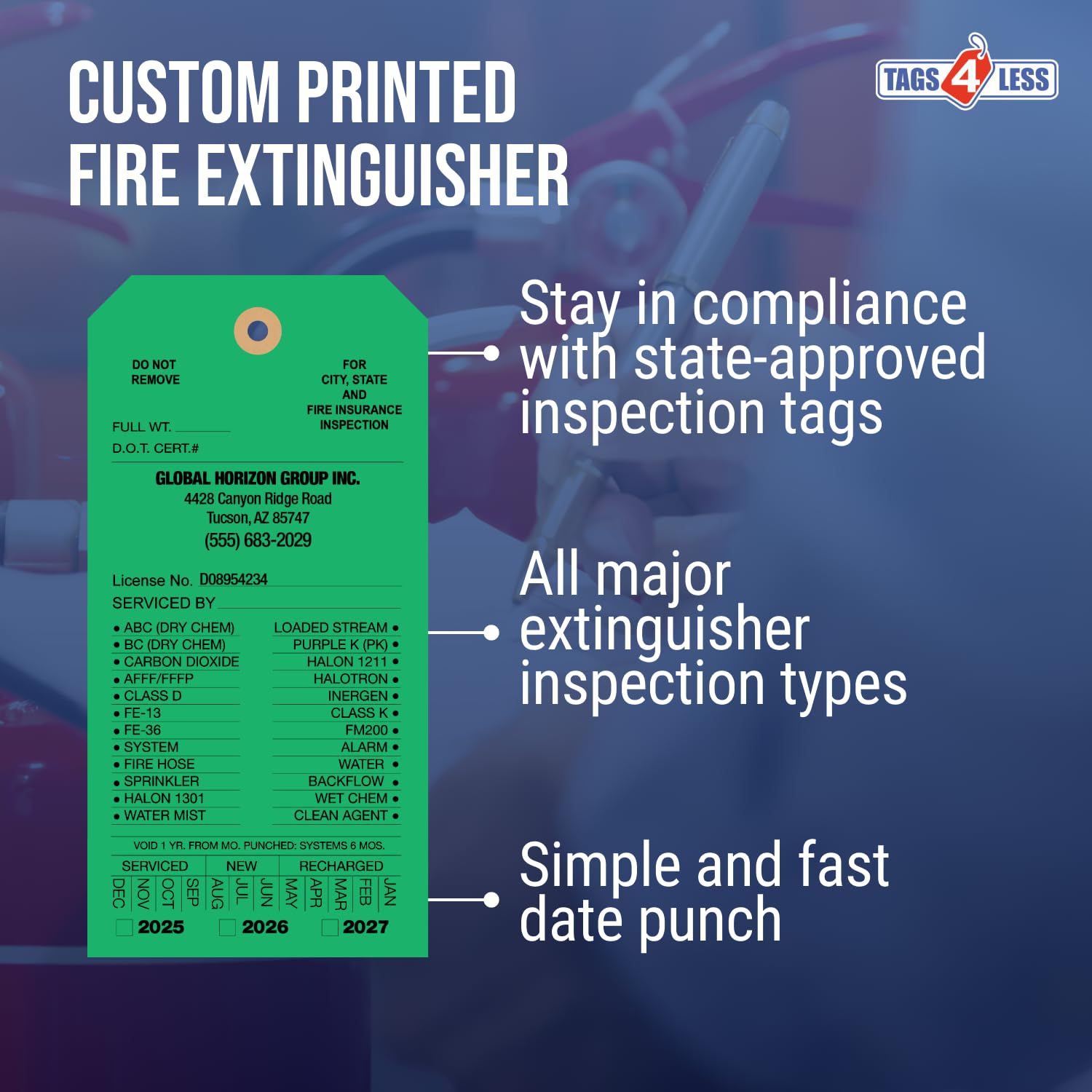 Custom Inspection Maintenance Tags Monthly Record Keeping Tags 4 Less ...