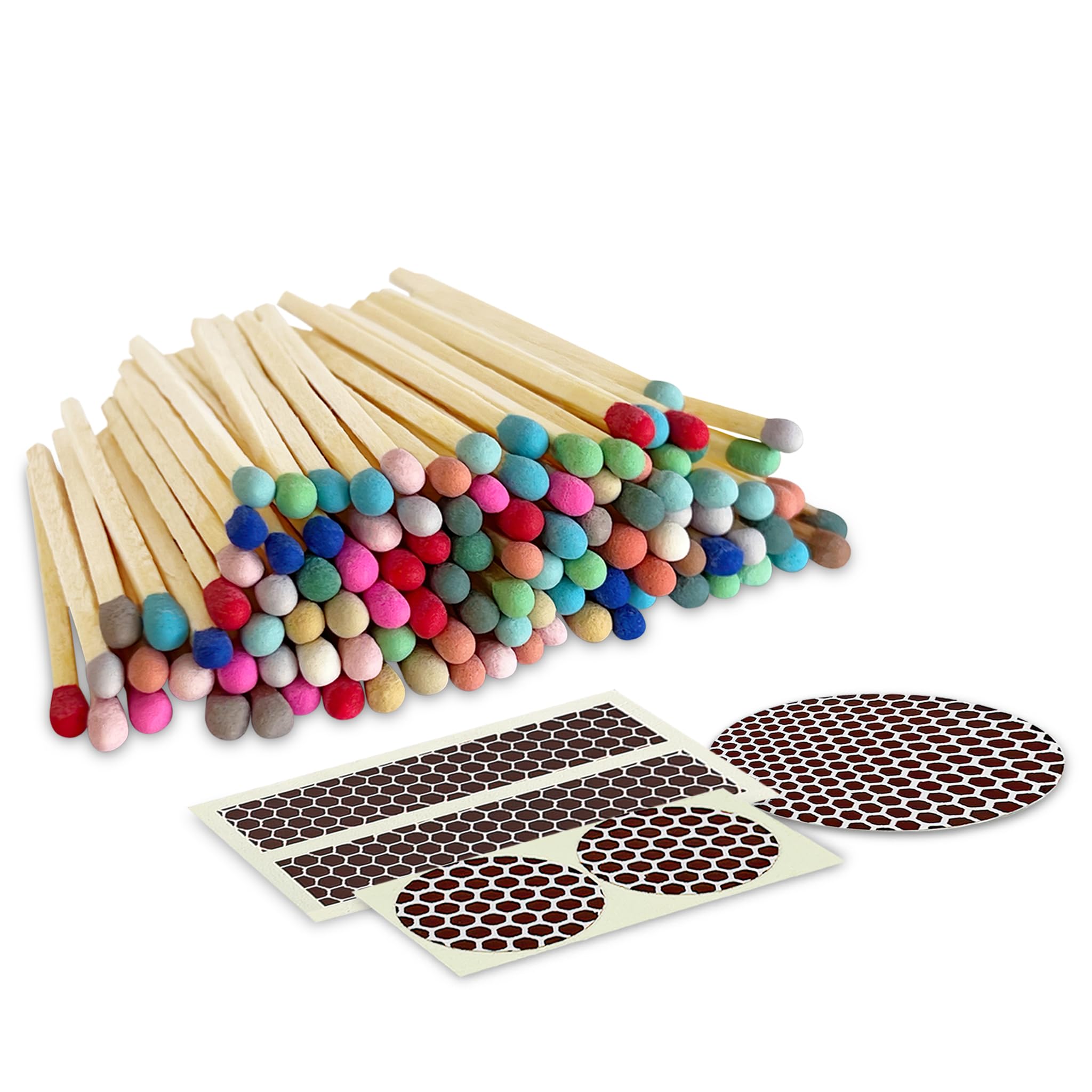 Amazon.com: 2" Colorful Matches with Strikers | 100 Rainbow Small ...