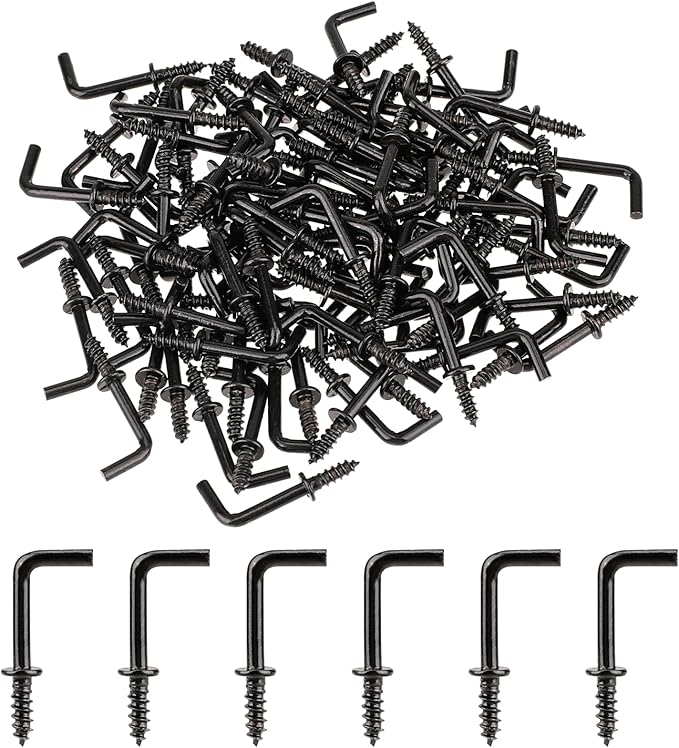Amazon.com: KALIONE 150 Pcs L Shape Screw Hooks - Mini Right Angle ...