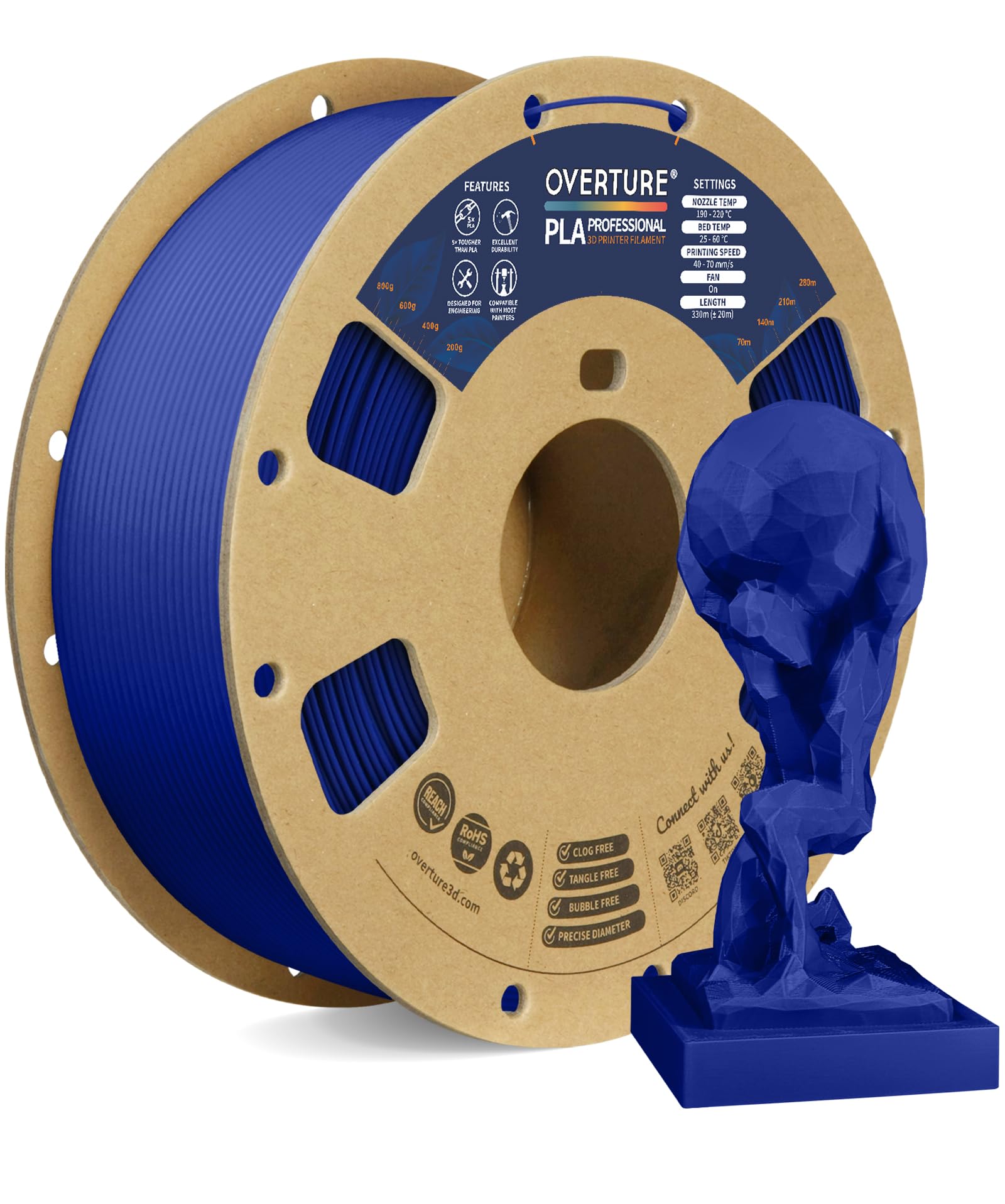 OVERTURE PLA Plus (PLA+) Filament 1.75mm PLA Professional Toughness ...