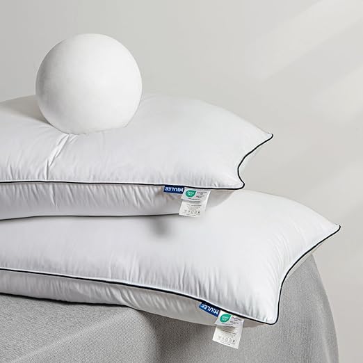 Amazon.com: MIULEE Bed Pillows Queen Size Set of 2 Goose Feather Down ...