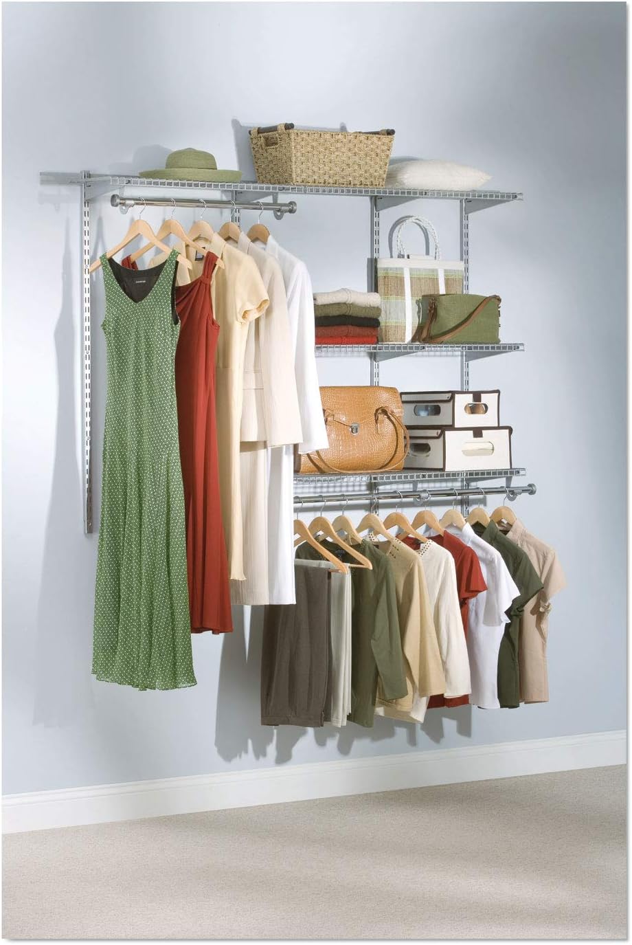 Amazon.com: Rubbermaid Configurations Deluxe Closet Kit, Titanium, 3-6 ...