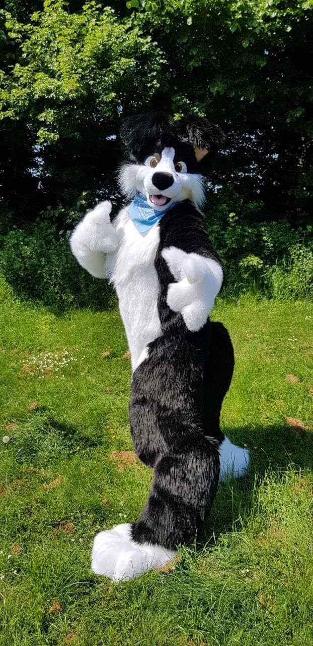 Amazon.com: Black White Cute Husky Cat Fursuit Fullsuit Teen Costumes ...