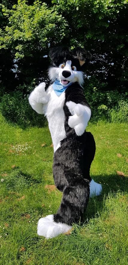 Amazon.com: Black White Cute Husky Cat Fursuit Fullsuit Teen Costumes Full Furry Suit Furries ...