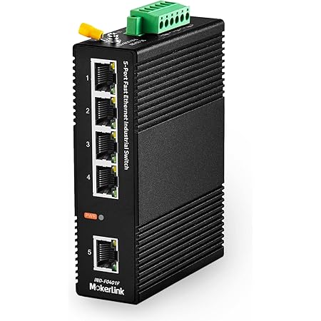 Amazon.com: MokerLink 5 Port Industrial DIN-Rail Network Switch, 10 ...
