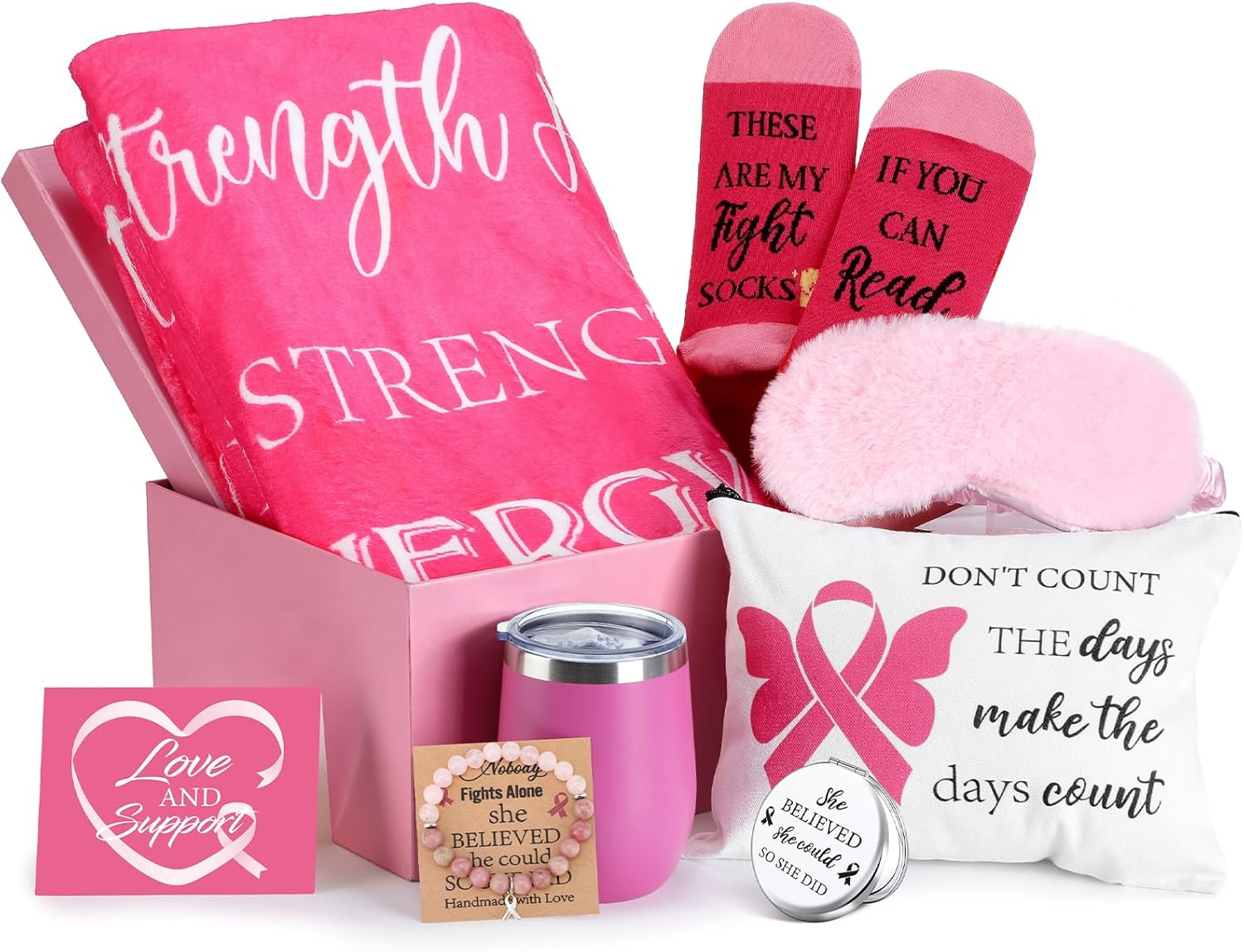 Amazon.com: Tioncy 10 Pcs Breast Cancer Survivor Gifts for Women Basket ...