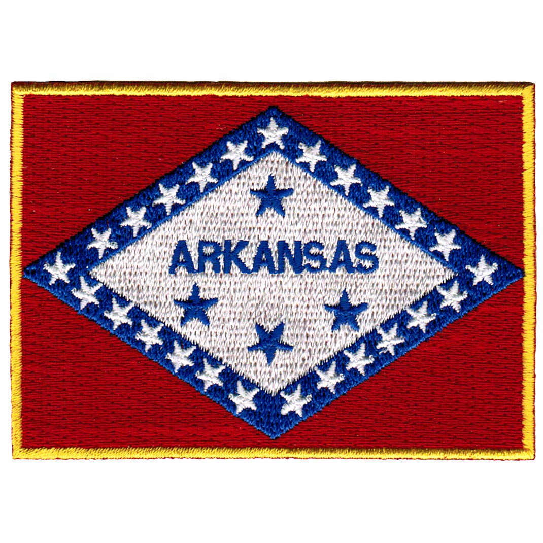 Amazon.com: Arkansas State Flag Embroidered Patch Iron-On AR Emblem ...
