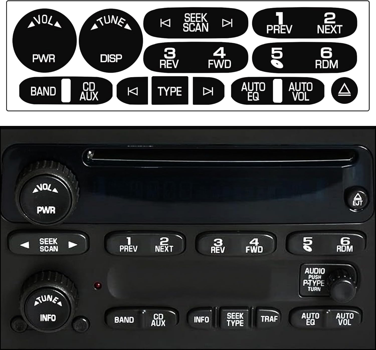 Amazon.com: EDIETH Radio Control Button Decals Kit for GM Trucks 2002 ...