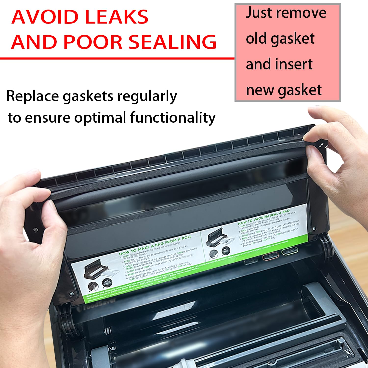 Foodsaver Heating Element Replacement 5 Pack Foam Gaskets For Deluxe ...