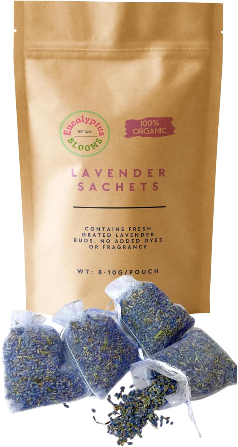 Amazon.com: 12 Lavender Sachets Organic Flower Pouches for Drawer or ...