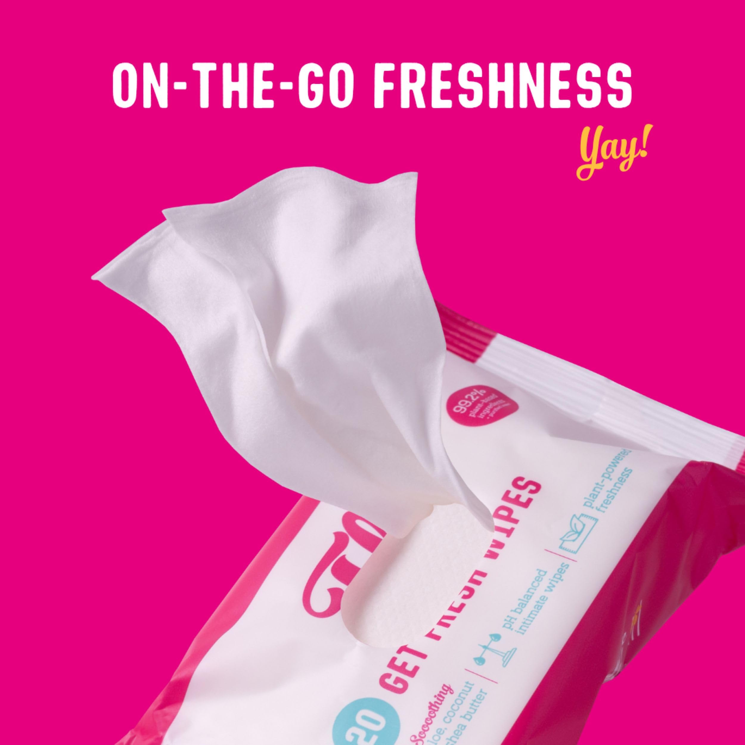 Snapklik.com : Flo - Get Fresh Wipes (20 Count, Pack Of 1) pH Balanced ...