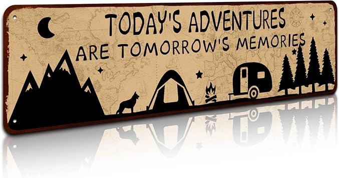 Amazon.com: SOYAVE Rustic Camper Metal Tin Decor Sign 4" by 16", Home ...
