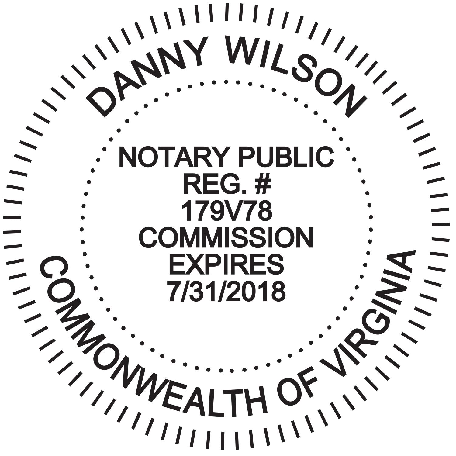 Amazon.com : Round Notary Stamp for State of Virginia- Self Inking ...