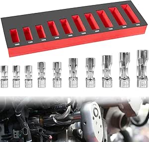 12030 Flare Nut Socket Set Fit 3/8" Metric Square Drive, 10-19mm, 10 pc ...