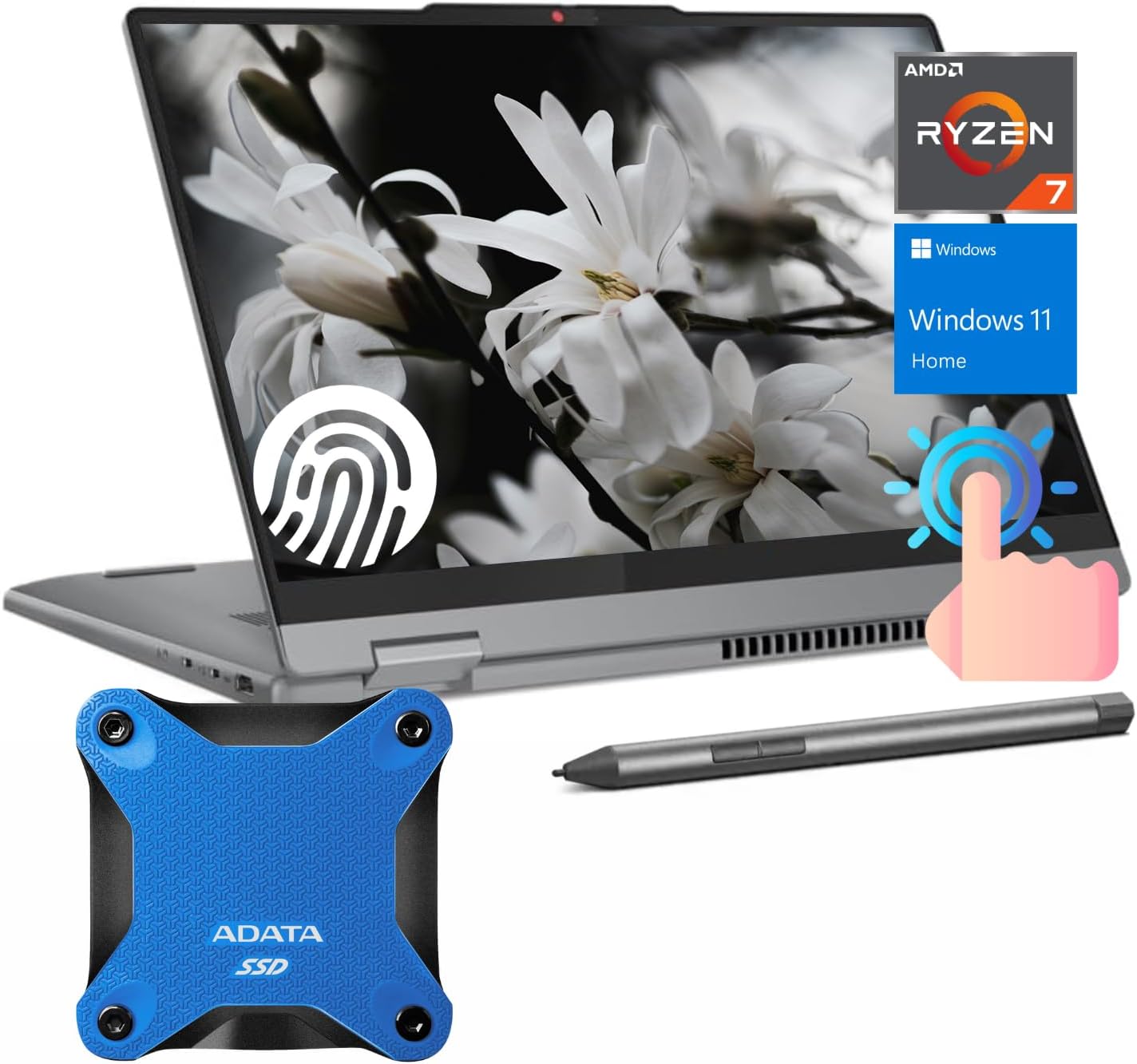 Amazon.com: Lenovo IdeaPad 5 14" Touch Ryzen 7 2-in-1 Laptop, 14" FHD+ ...