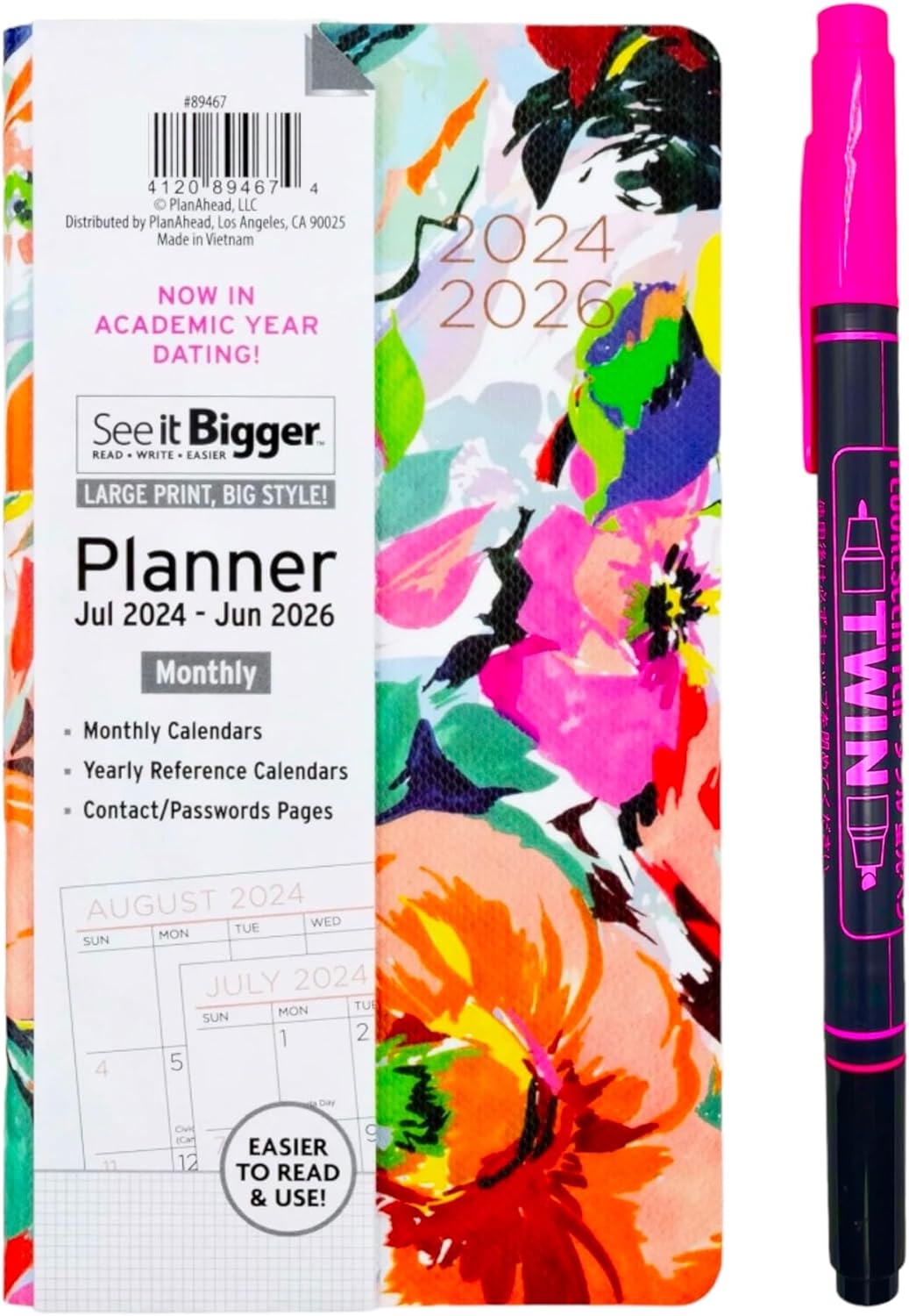 Amazon.com : SEE IT BIGGER 2-Year Monthly Pocket Planner July 2024 ...