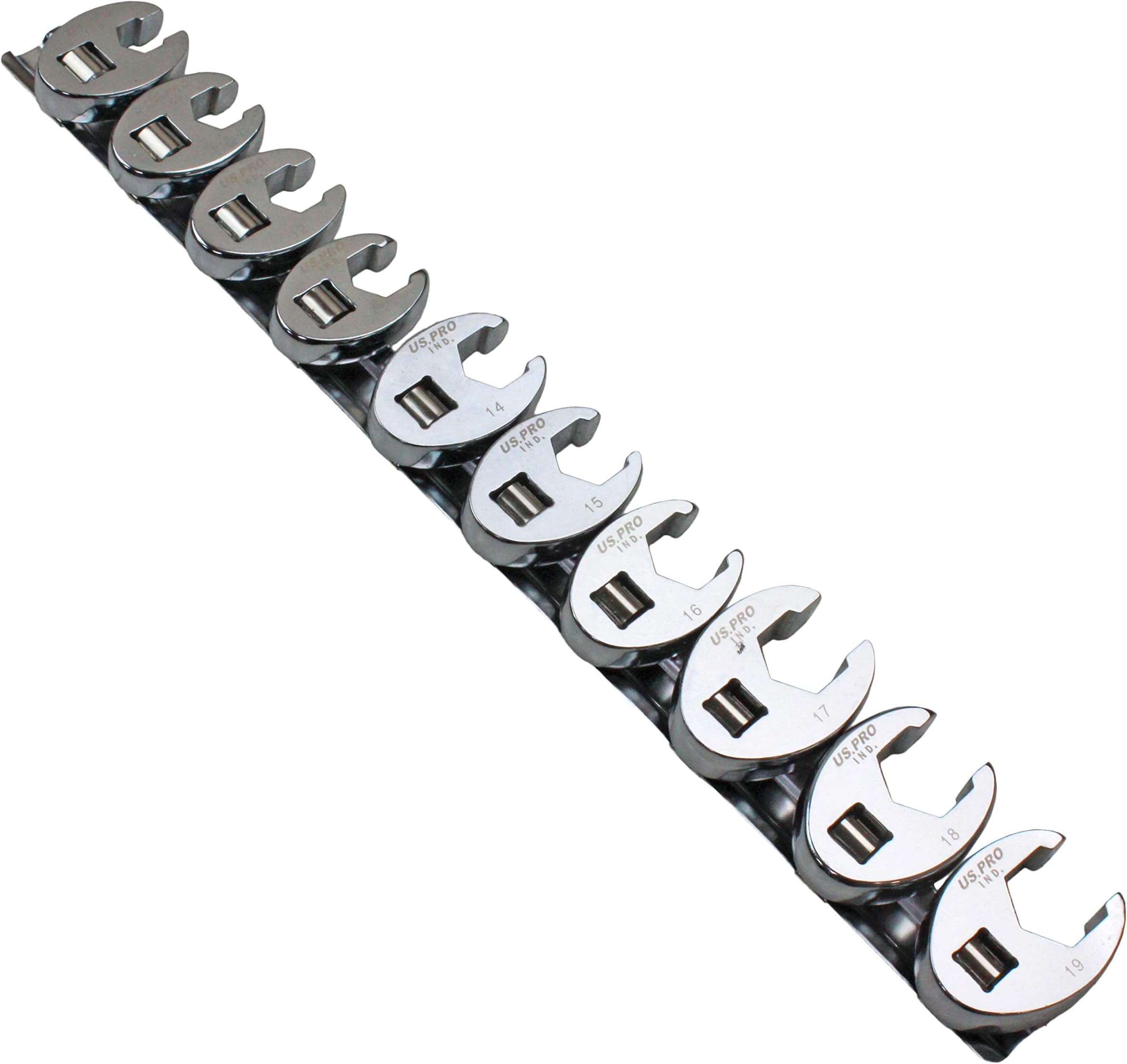 US PRO Tools 7pc Double Hex 35 Deg Offset Swan Neck Spanner Set 6-19mm ...