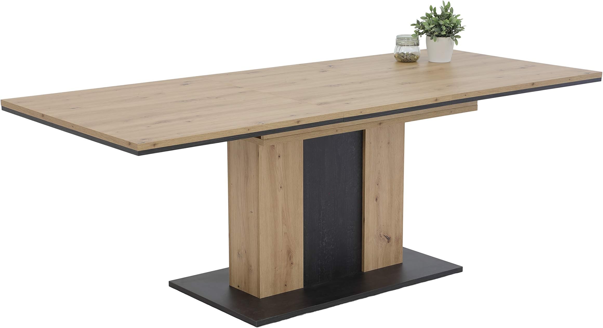 Endo-Moebel, Appia dining table, 130 cm - 210 cm, extendible pillar ...