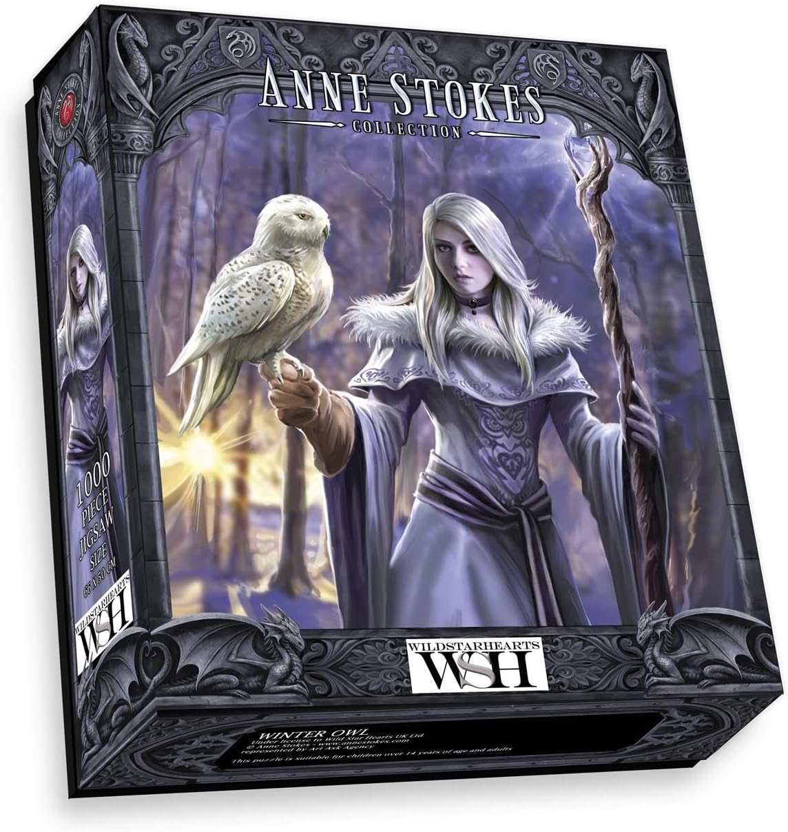 Winter Owl 1000 Piece Jigsaw Puzzle, Anne Stokes Artwork Gothic Occult ...