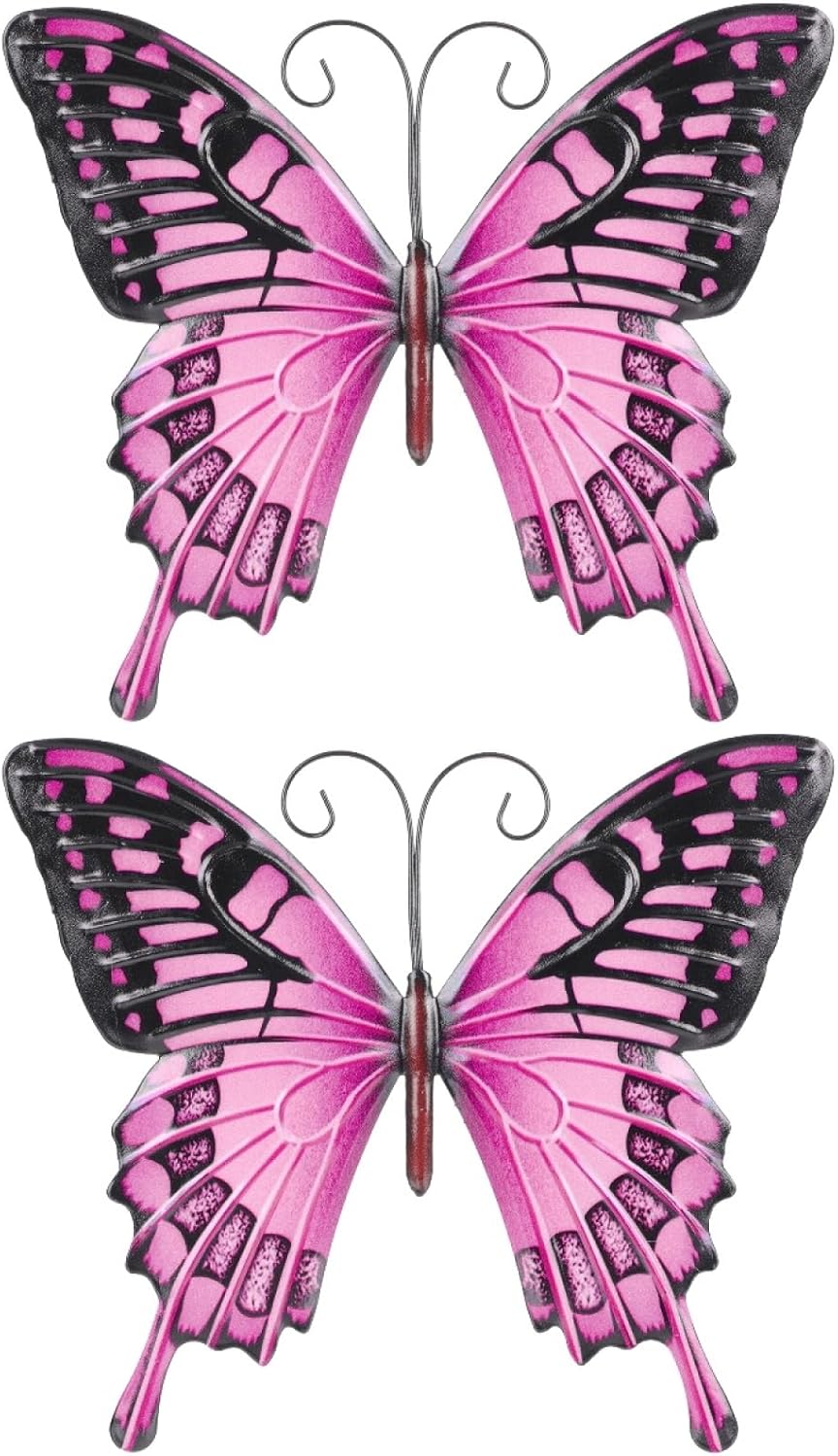 Amazon.com: Amosfun 2 Pcs Wrought Iron Butterfly Wall Hanging Home ...