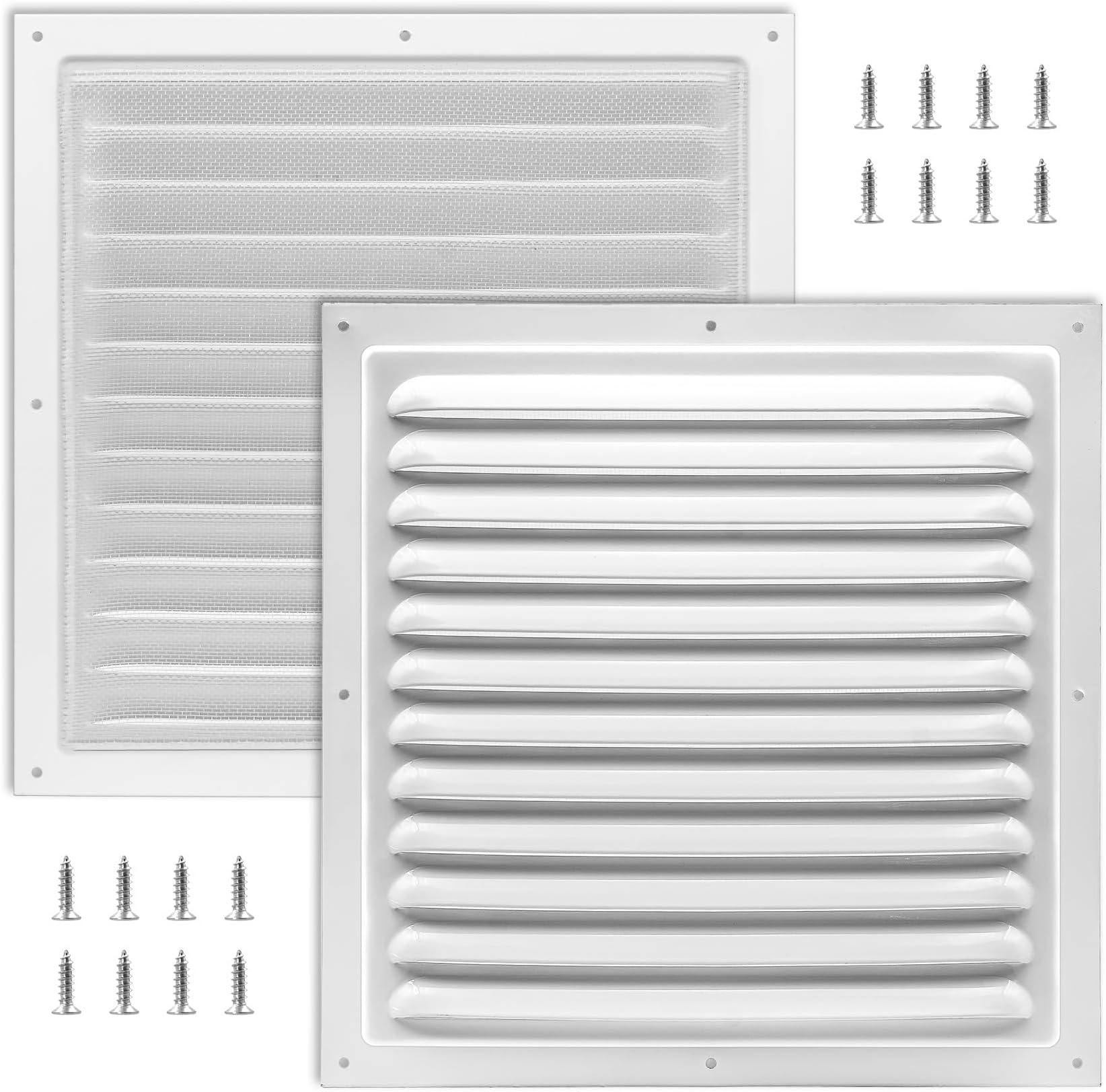 2pcs Attic Vent Soffit Vent Aluminum Wall Vent Metal Shed Vent Square ...