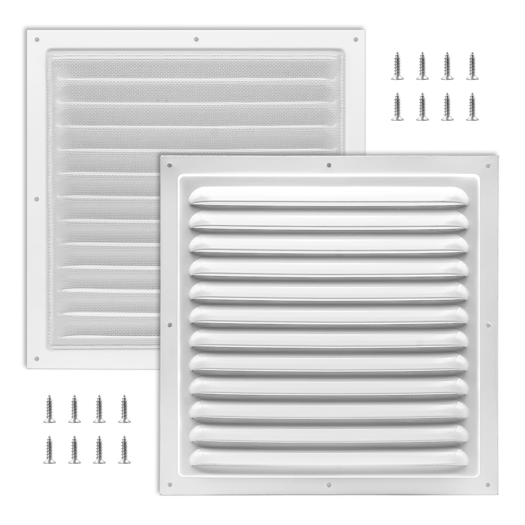 2Pcs Aluminum Gable Vents with Screen Mesh, 10x10 Inch Metal Wall Vents ...