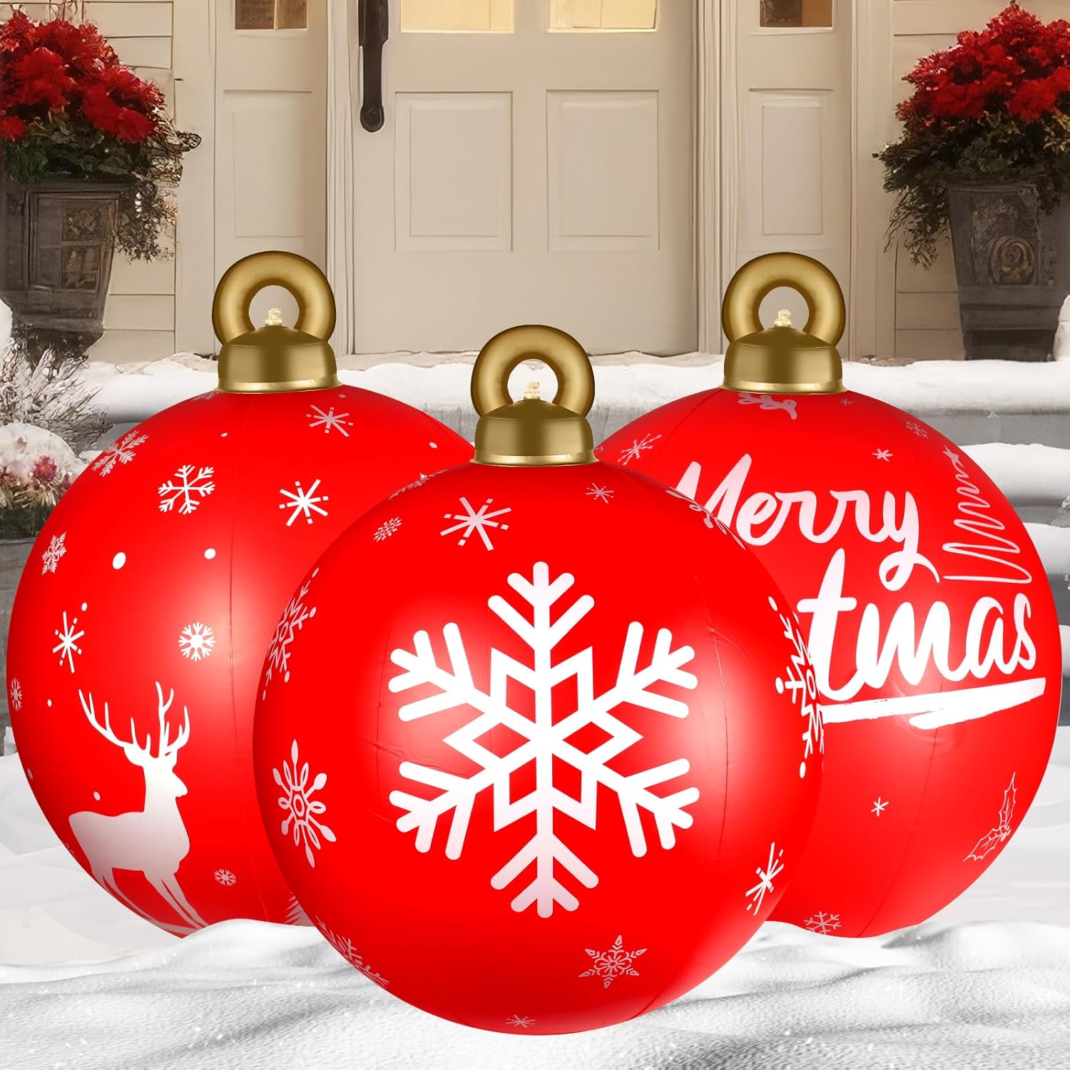 Amazon.com: 3 Pcs 24 Inch Giant Inflatable Christmas Balls,Large ...