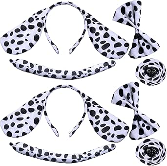 Amazon.com: Silkfly 2 Pcs Halloween Dalmatian Dog Costume Set Dog Ear ...