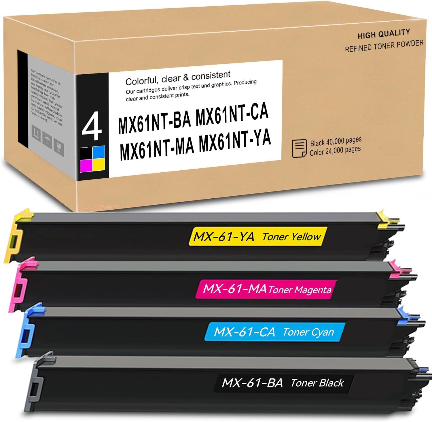 Amazon.com: SAIBOYA MX61NT MX-61NT Toner Cartridges MX-61NT-BA MX-61NT ...