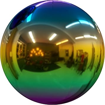 Amazon.com: JforSJizT 14 inch Diameter Gazing Ball,Rainbow Stainless ...