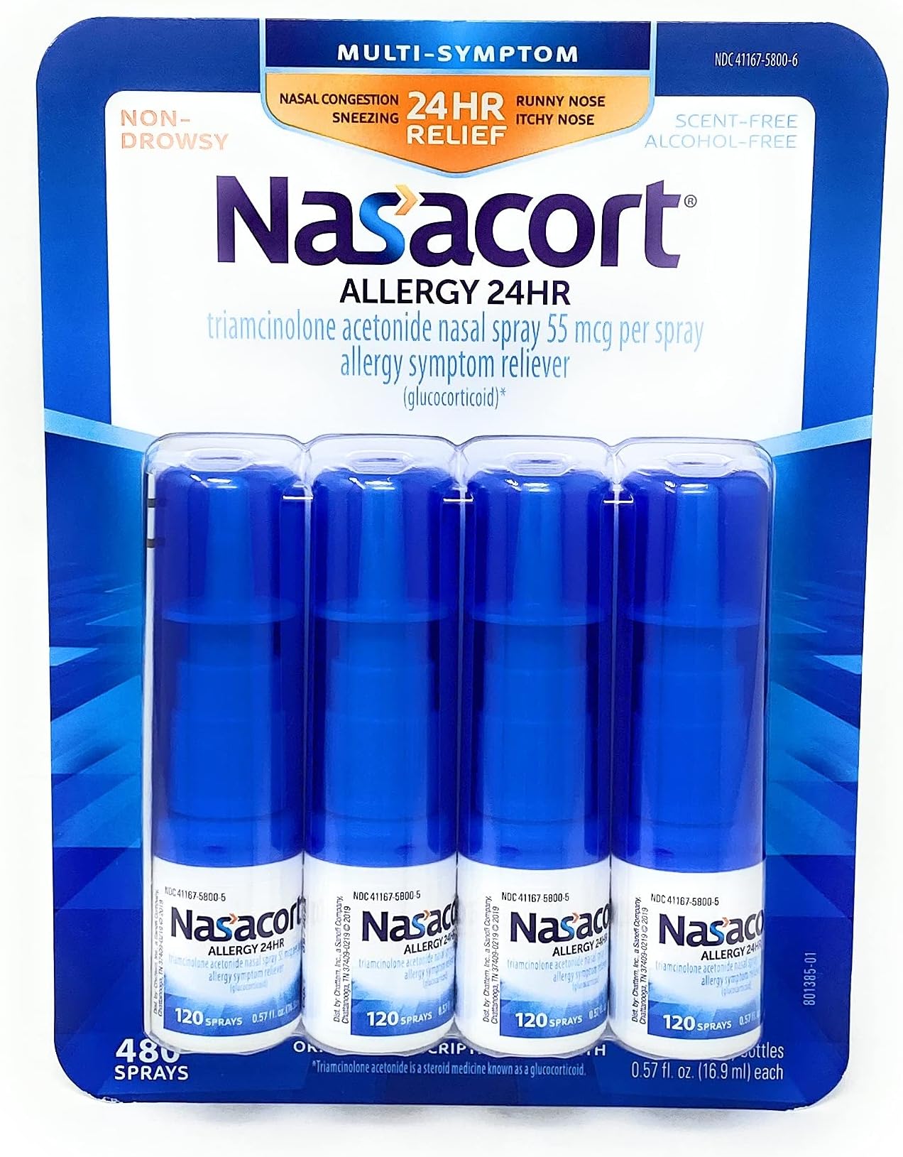 Amazon.com: Nasacort Allergy 24hr Non-Drip Nasal Spray (120 sprays, 3 ...