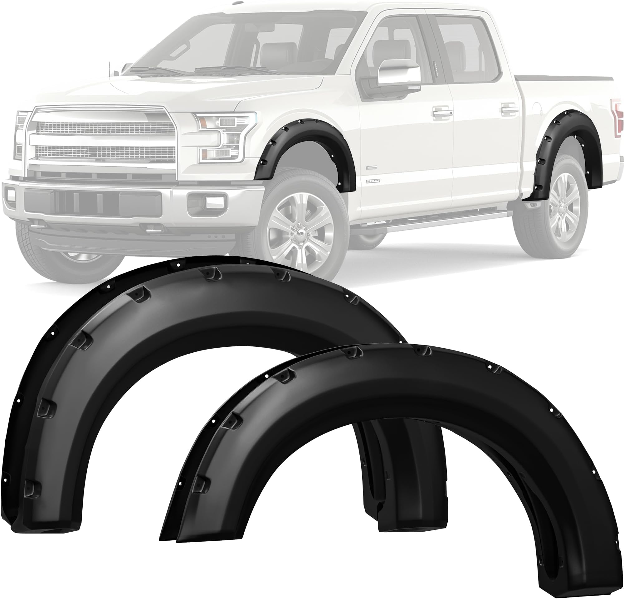 Amazon.com: Rough Country SF1 Fender Flares for Ford F-150 2WD/4WD ...