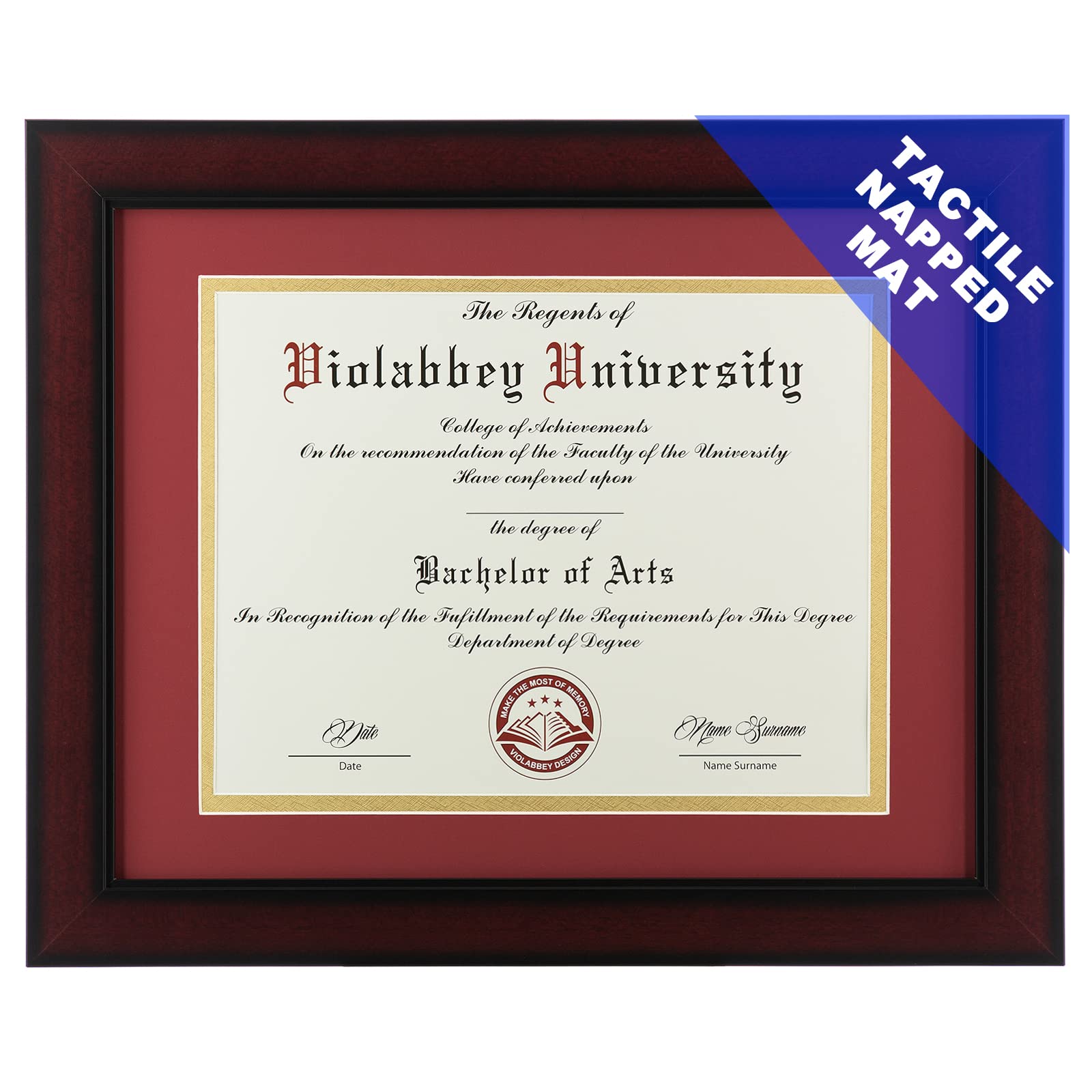 VIOLABBEY 11x14 Diploma Frame with Double Mat for 8.5x11 Documents ...